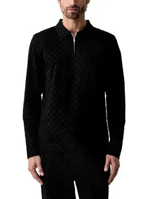 JOOP! Monogram-pattern Long-sleeve Polo Shirt - Black