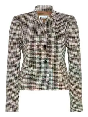 MAX MARA Maguzze Slim Houndstooth Jersey Jacket - Tobacco