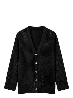 TWINSET Wool Blend Cardigan With Rhinestones