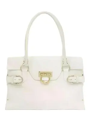 FERRAGAMO 2000-2026 Leather Gancini Handbag - White