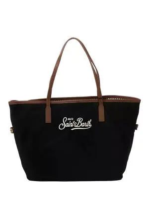 MC2 SAINT BARTH City Bag Logo-embroidered Tote Bag - Black