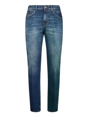 DONDUP Icon Logo-plaque Faded Jeans - Blue