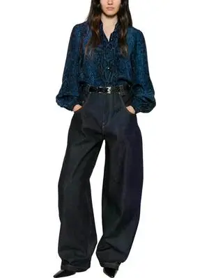 TWINSET Snake-print Puff-sleeve Shirt