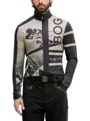 Bogner Verti Graphic-print Half-zip Ski Top - Neutrals