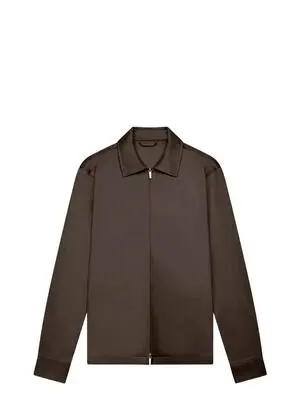 VALENZA Supima Cotton Zip-up Sweatshirt - Brown