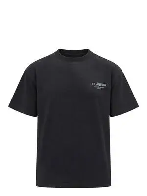 FLANEUR Sound & Design Studio Logo-print Cotton T-shirt - Black