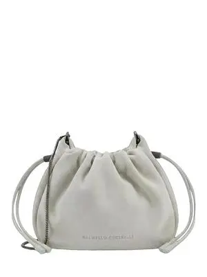 BRUNELLO CUCINELLI Suede Drawstring Clutch Bag