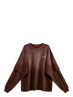 ACUPUNCTURE 1993 Logo-print Long-sleeve T-shirt - Brown