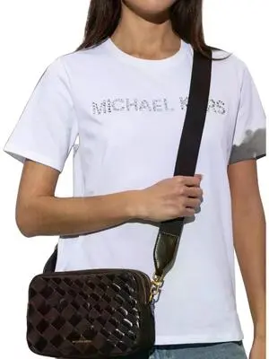 MICHAEL KORS Bryant Medium Woven Suede Camera Crossbody Bag