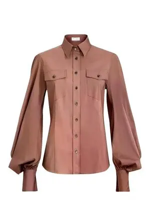 Brunello Cucinelli Puff-sleeve Button-up Shirt - Brown