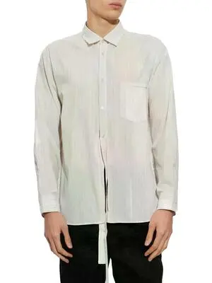 POST ARCHIVE FACTION Pinstripe Back-slit Shirt - Neutrals