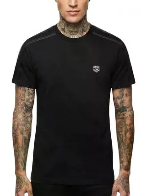 DIESEL® T-shirt With Contrast Trims And Logo-patch