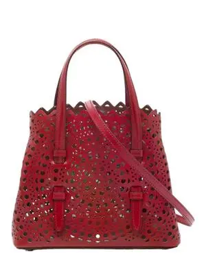 ALAÏA 20 Mina Laser-cut Leather Tote Bag