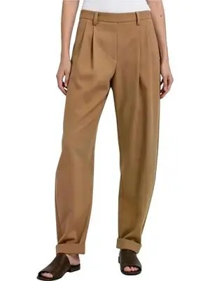 Brunello Cucinelli Pleated Cuffed-hem Trousers - Brown