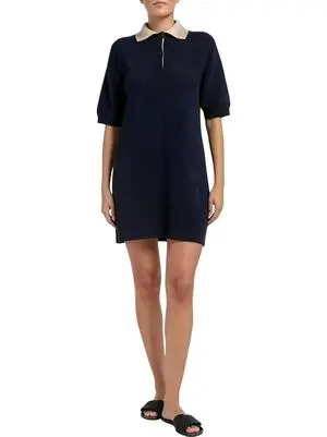 BRUNELLO CUCINELLI Ribbed-knit Polo Mini Dress
