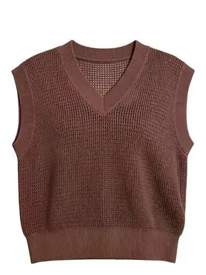BRUNELLO CUCINELLI Open-knit V-neck Sweater