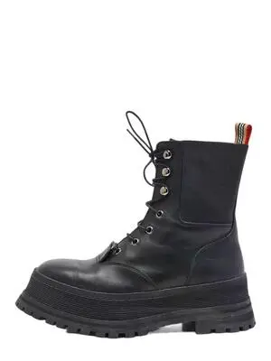 BURBERRY Iconic Stripe Platform Ankle Boots