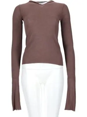 Rick Owens T-shirt Cropped Hooded Rib Ls T - Multicolor