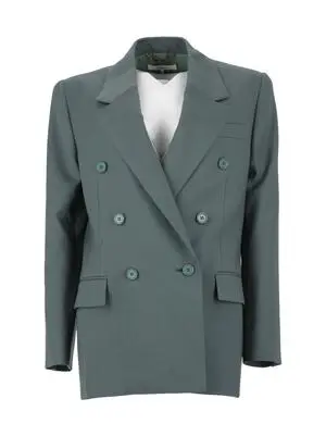 Chloé Giacca Sartoriale Doppiopetto In Gabardine - Gray