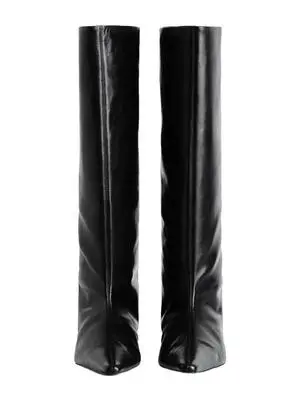 COS Pointed Leather Wedge Knee Boots