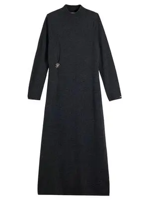 TOMMY HILFIGER Monogram-plaque High-neck Maxi Dress
