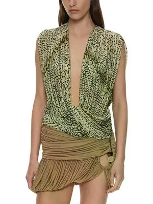 Christopher Esber Ripple Drape Top - Green