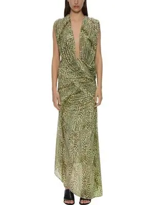 Christopher Esber Orion Ruched Midi Skirt - Green