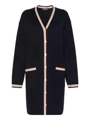MAX MARA Boero Long Wool Yarn Cardigan - Ultramarine