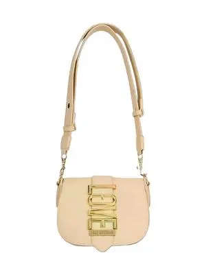 Moschino Logo-plaque Shoulder Bag Neutrals