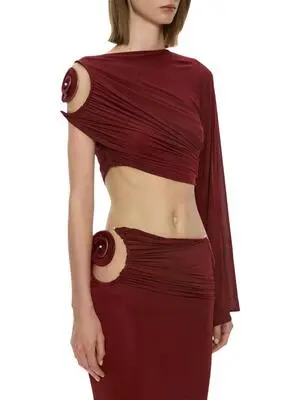 Christopher Esber Aurelia Sculpted-spiral Long Skirt - Red