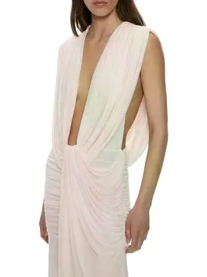 Christopher Esber Ripple-drape Maxi Dress Pink