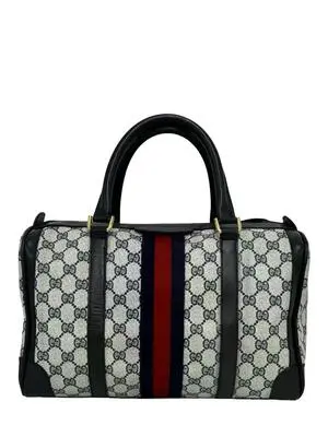 GUCCI 1970-1980 Gg Supreme Web Boston Bag