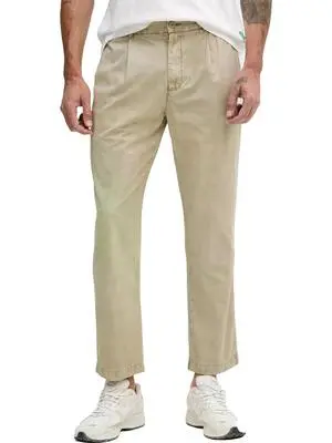 BENETTON Pleated Elasticated-waistband Trousers - Neutrals