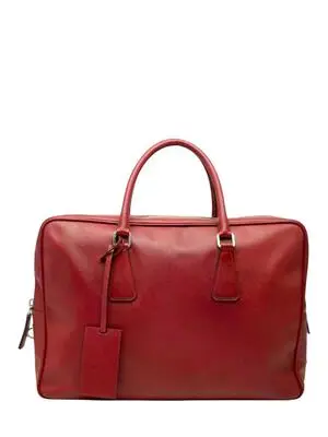 Prada 2013-2026 Saffiano Business Bag - Red