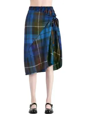 VIVIENNE WESTWOOD Chippendale Tartan-print Draped Skirt - Blue