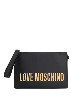 MOSCHINO Logo-plaque Clutch Bag