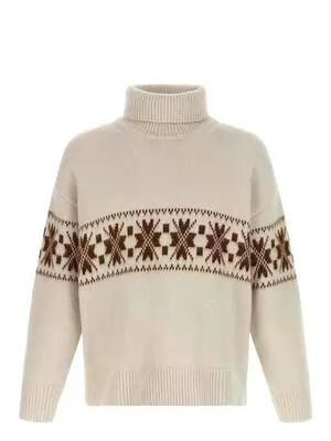 KITON Geometric Jacquard High-neck Jumper