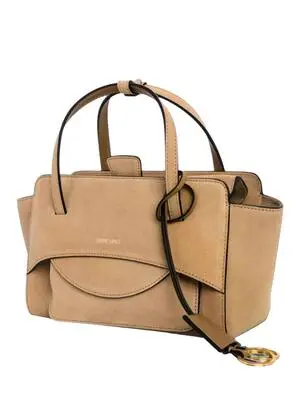 HIDESINS Small Flap Suede Tote Bag - Neutrals