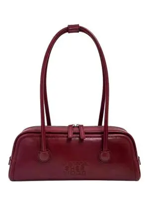 MARGESHERWOOD Soft Boston Logo-embossed Leather Shoulder Bag