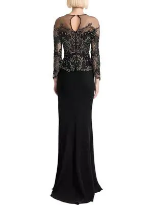 GEMY MAALOUF Bead-embellished Peplum Top - Black