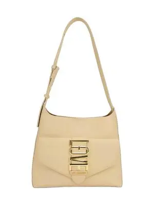 Moschino Logo-plaque Shoulder Bag - Neutrals