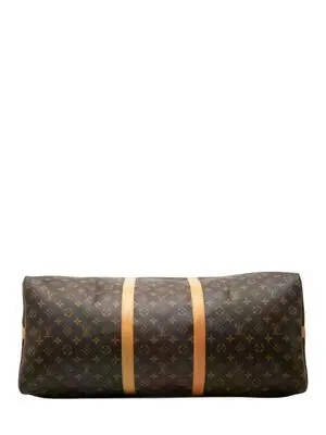 LOUIS VUITTON 2005 Monogram Keepall Bandouliere 60 Travel Bag - Brown
