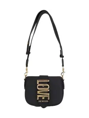 Moschino Logo-plaque Shoulder Bag - Black