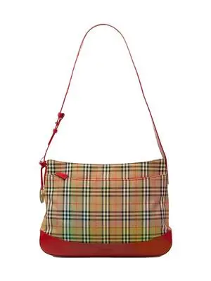 Burberry 20th Century Haymarket Check Canvas Shoulder Bag - Neutrals