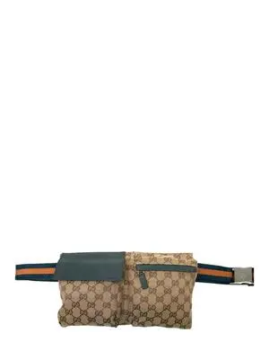 Gucci 2000-2015 Gg Canvas Web Double Pocket Belt Bag - Neutrals