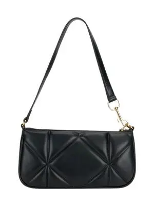 Moschino Quilted Logo-plaque Shoulder Bag - Black