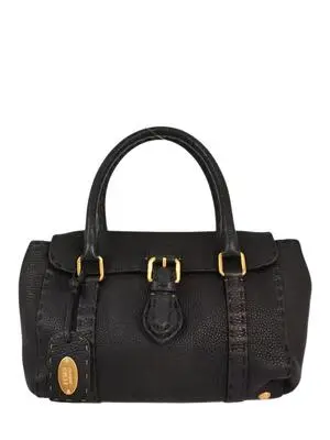 Fendi Mini Selleria Linda Whipstitch Tote Bag - Black