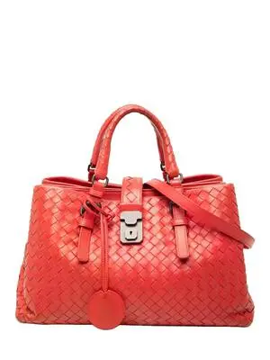 Bottega Veneta 2012-2026 Small Nappa Intrecciato Roma Satchel - Red