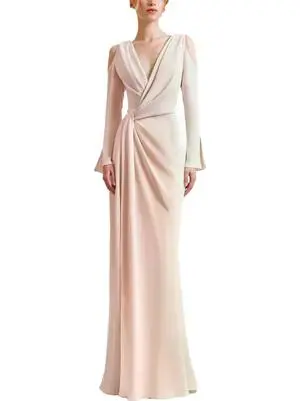 GEMY MAALOUF Cold-shoulder Draped Gown