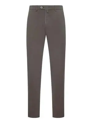 Kiton Straight-leg Cotton Trousers - Brown